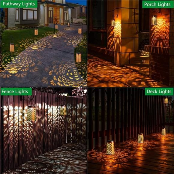 Other | Solar Lanterns4 Pack Hanging Outdoor Light Waterproof Metal ...